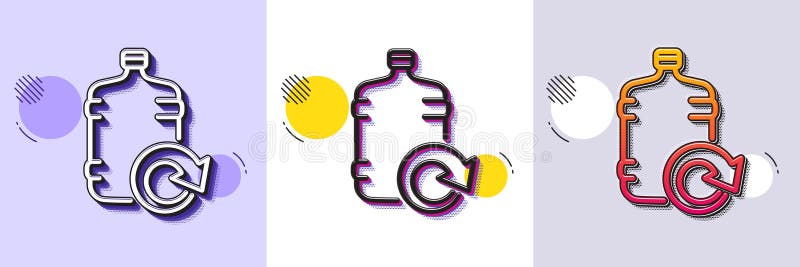 Water Cooler Bottle Line Icon. Refill Aqua Sign. Halftone Dotted ...