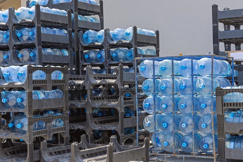 Water Cooler Bottles Storage Stock Photo - Image of warehouse, storage ...