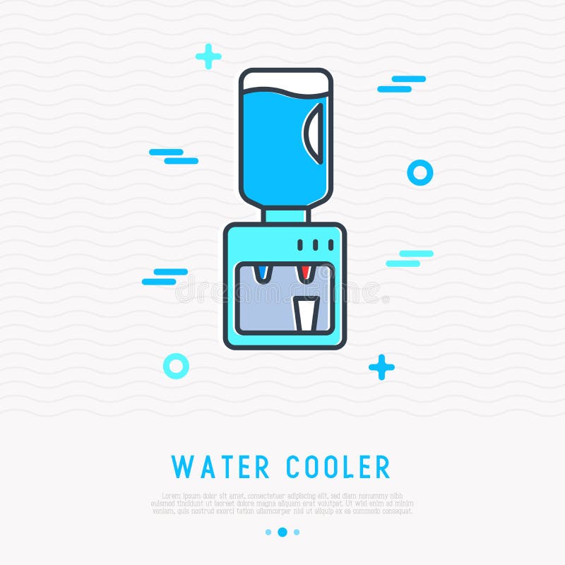 Water Cooler Line Icon stock vector. Illustration of cooler - 86148293