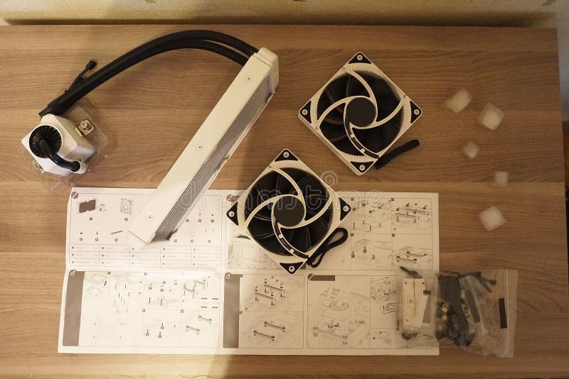 Water Cooling of the Personal Computer. Interior Details and Close-up ...