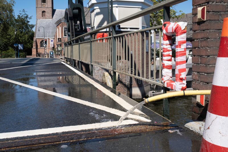 Water Cools the Movable Parts of a Drawbridge Stock Image - Image of ...