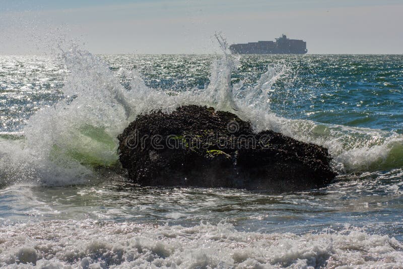 Sea Water Crashing into the Rocks. Clogherhead Cliff Walk, Mid Day ...