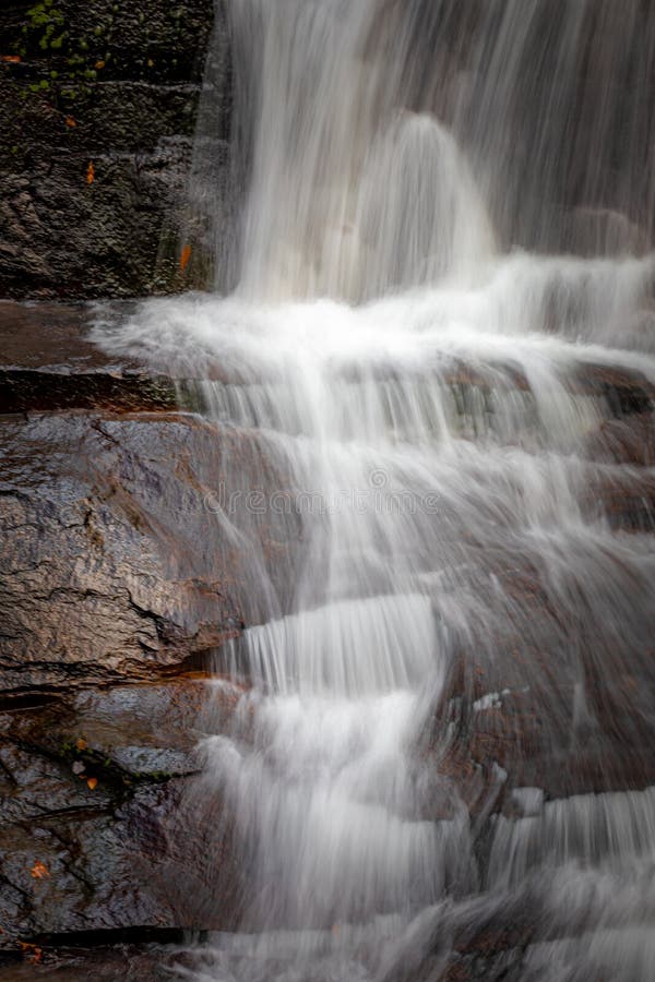 Water Creates Dramatic Patterns As it Falls Over Rocks Stock Photo ...