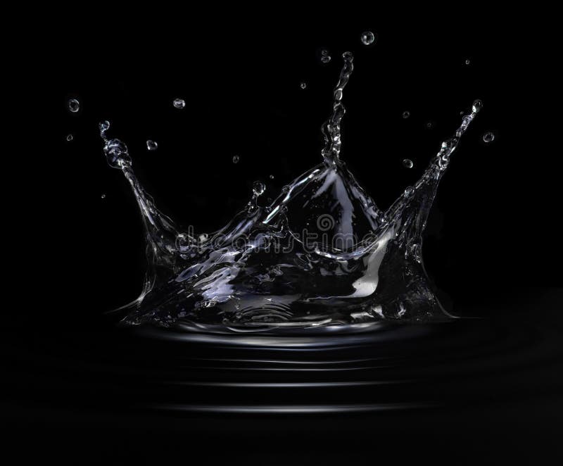 Water Crown Splash. on Black Background. Side View Stock Photo - Image ...