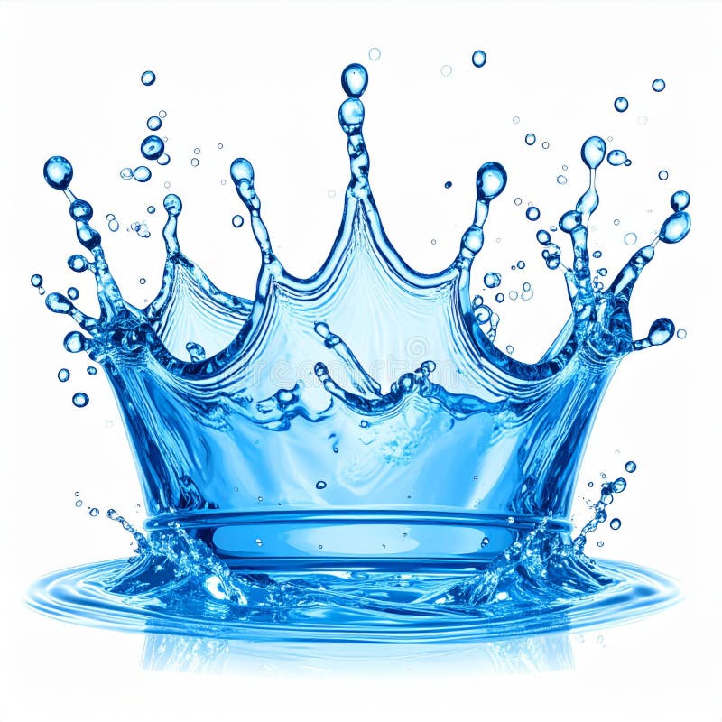 Water Crown Splash: Blue Liquid Royalty Design Stock Illustration ...
