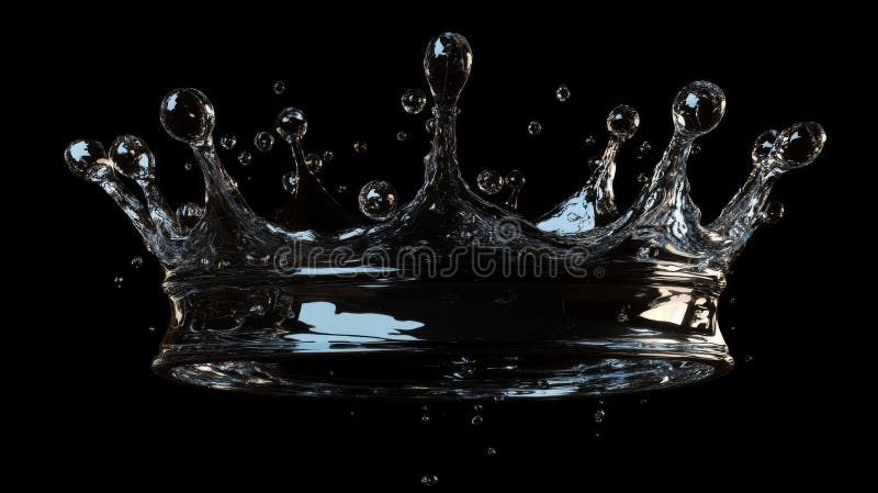 Water Crown Splash Dark Background Stock Illustration - Illustration of ...