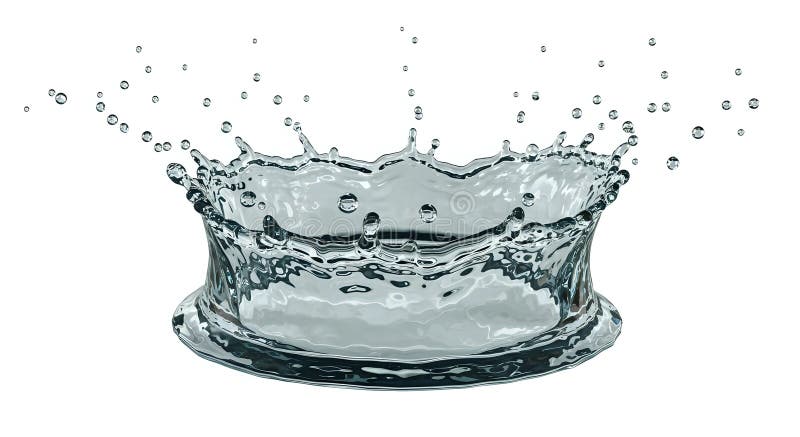 Water Crown Splash with Droplets Stock Illustration - Illustration of ...