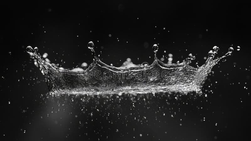Water Crown Splash Monochrome Abstract Background Stock Illustration ...
