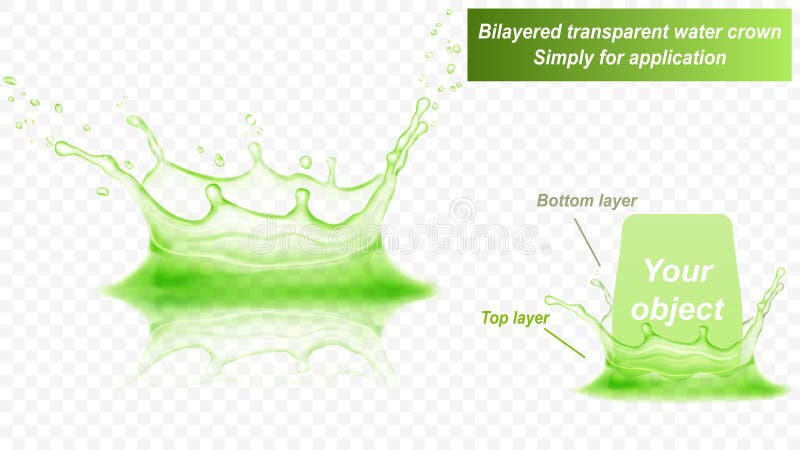 Water Crown with Two Layers. Splash of Water with Reflection Stock ...