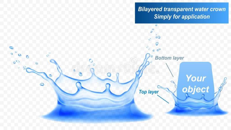 Water Crown with Two Layers. Splash of Water Stock Illustration ...