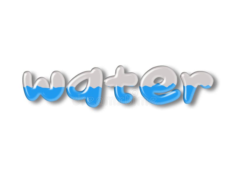 Water 3d Text on White Background Stock Illustration - Illustration of ...