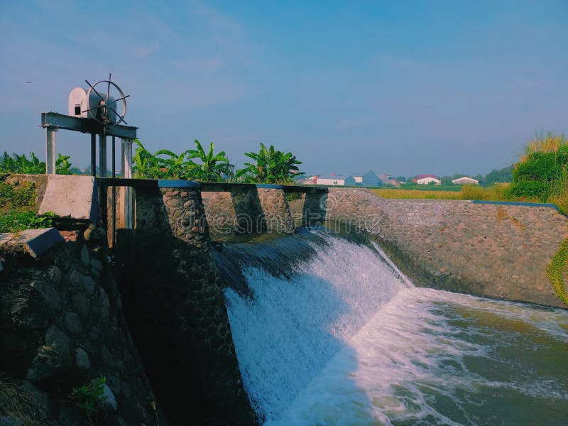Water Dam in the Morning stock image. Image of river - 233912925
