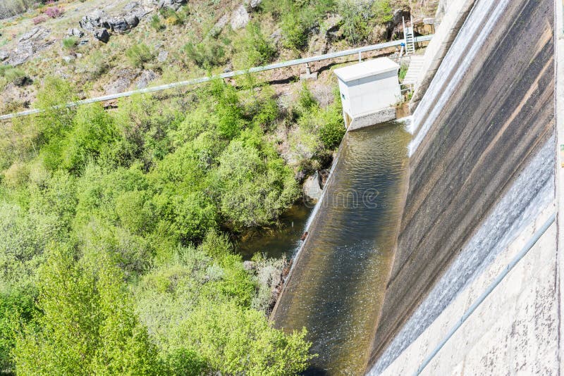 Water Dam in Mountain Valley in Portugal Stock Image - Image of gate ...