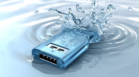 Water Damaged USB Drive stock illustration. Illustration of backup ...
