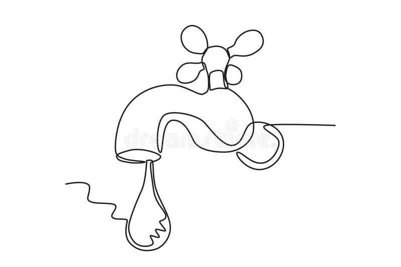 Water is Flowing from the Faucet Stock Vector - Illustration of green ...