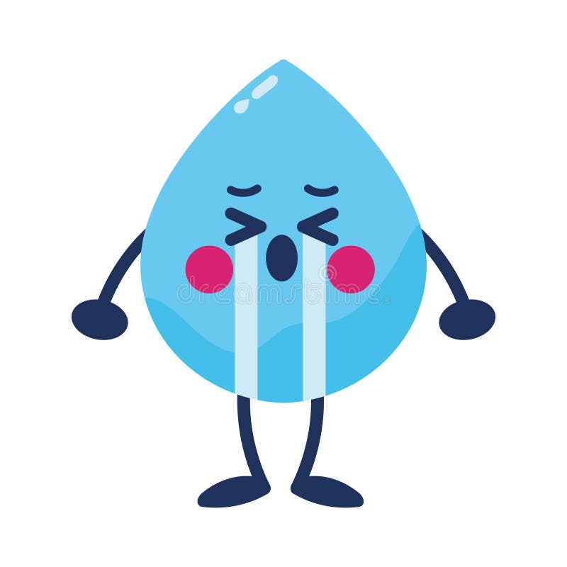 Water Day Drop Character Crying Stock Vector - Illustration of cute ...