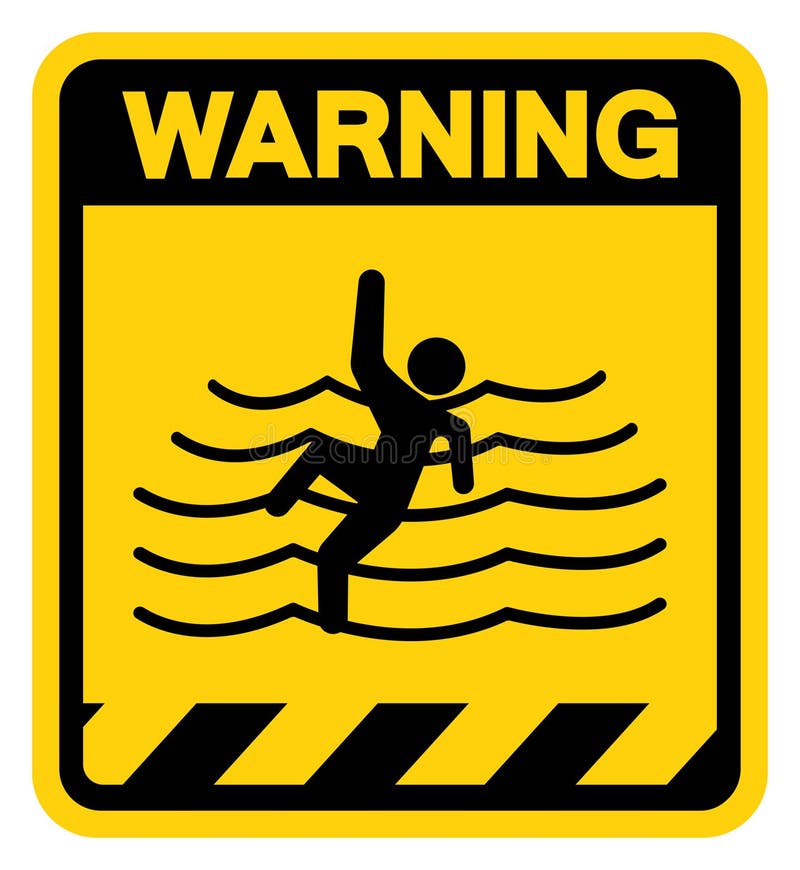 Water Deep Warning Sign, Vector Illustration, Isolate on White ...