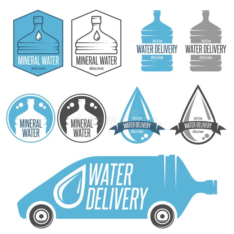 Water Delivery Service. Vector Character With Delivery Cart With ...