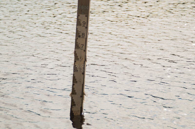 Water Depth Gauge. Measurement Level of Water Stock Photo - Image of ...
