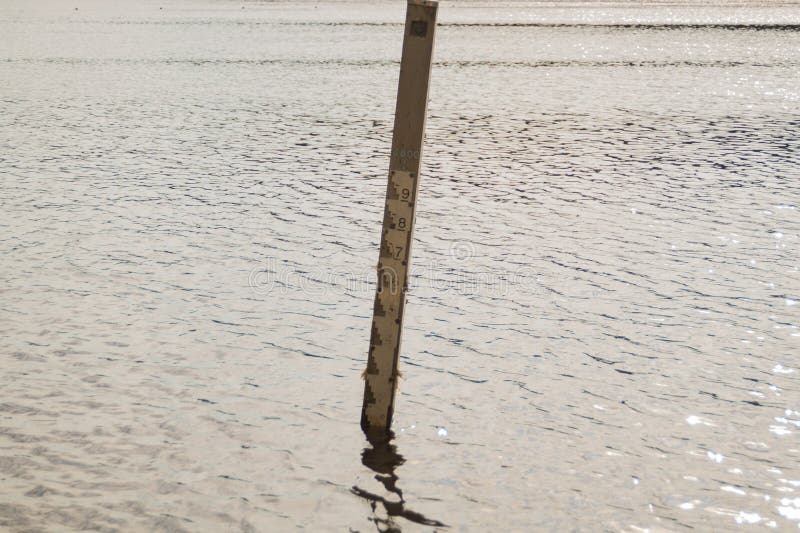Water Depth Gauge. Measurement Level of Water Stock Image - Image of ...