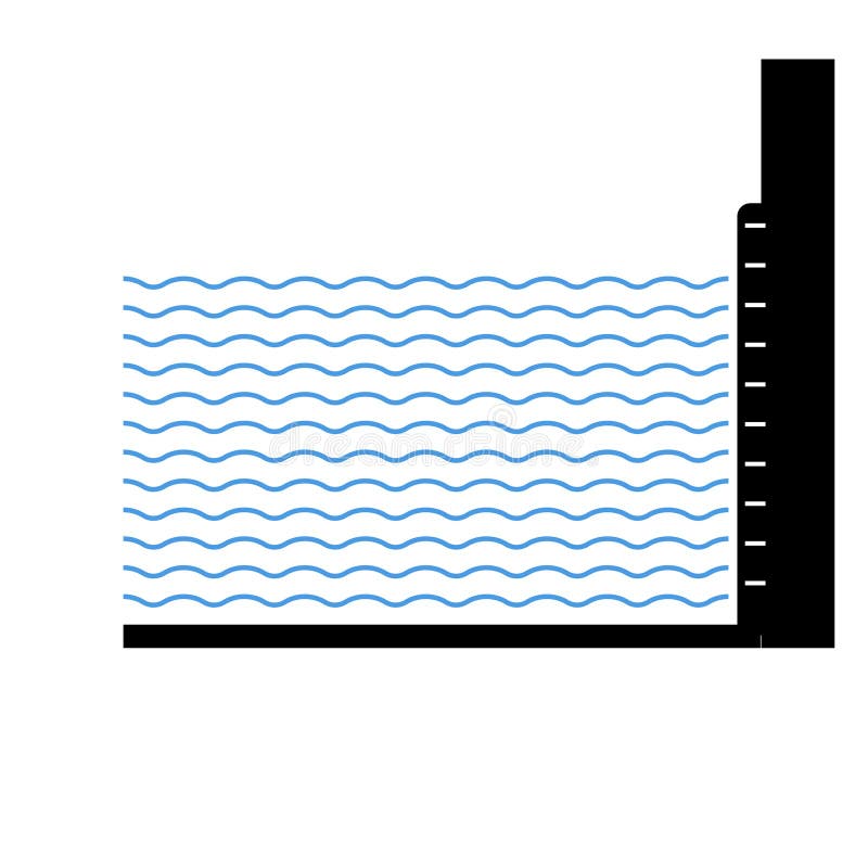Water Depth Icon, Measure the Depth of Shallow Waters Vector Stock ...