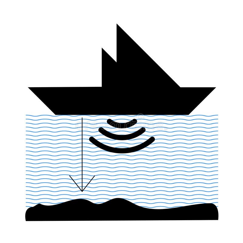 Water Depth Icon, Measure the Depth of Shallow Waters Vector Stock ...