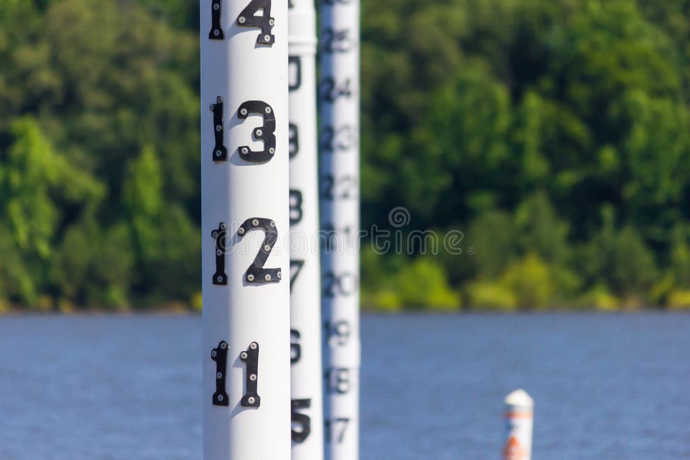 Water Depth Markers stock photo. Image of lake, marker - 69373262
