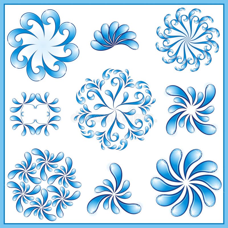 Set of Water Design Elements Stock Vector - Illustration of earth ...