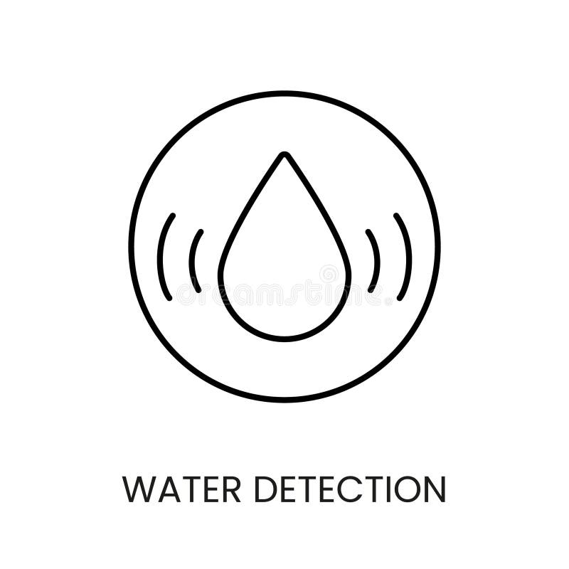 Water Detection Line Vector Icon with Editable Stroke Stock ...