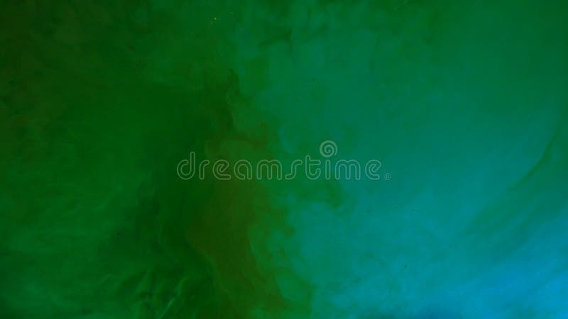 Deep Green Water Surface with Ink Flowing and Mixing, Abstract ...