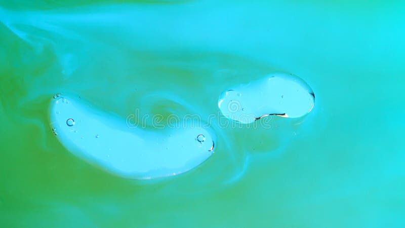 Natural Green Colored Water Surface with Blurred Oil Drop Floating ...