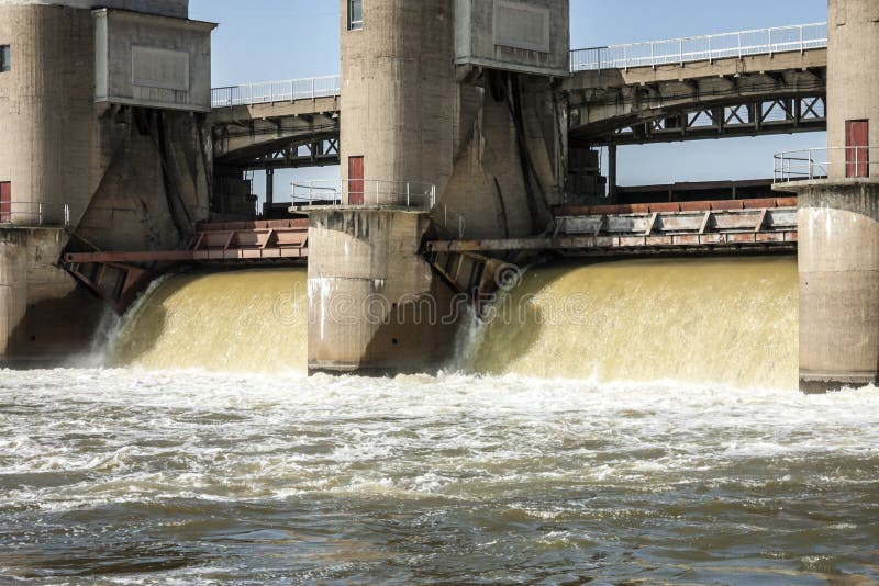 Water Discharge into the River from Urban Drainage Systems Stock Photo ...