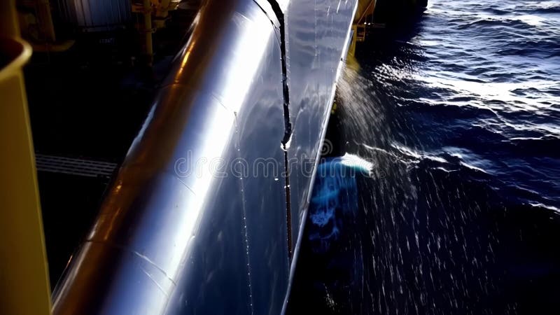 Water Discharge Pipe Pouring into Ocean from Offshore Platform Stock ...