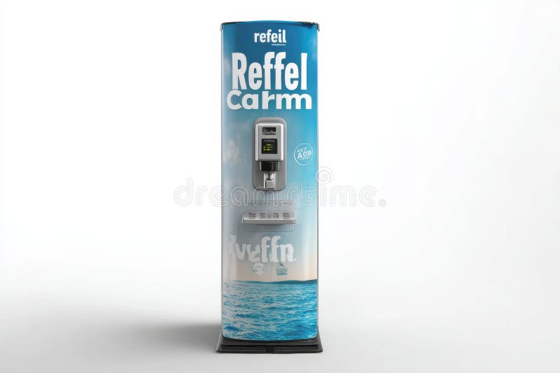 Water Dispenser Featuring Refilling Calm Banner in a Minimalist Layout ...