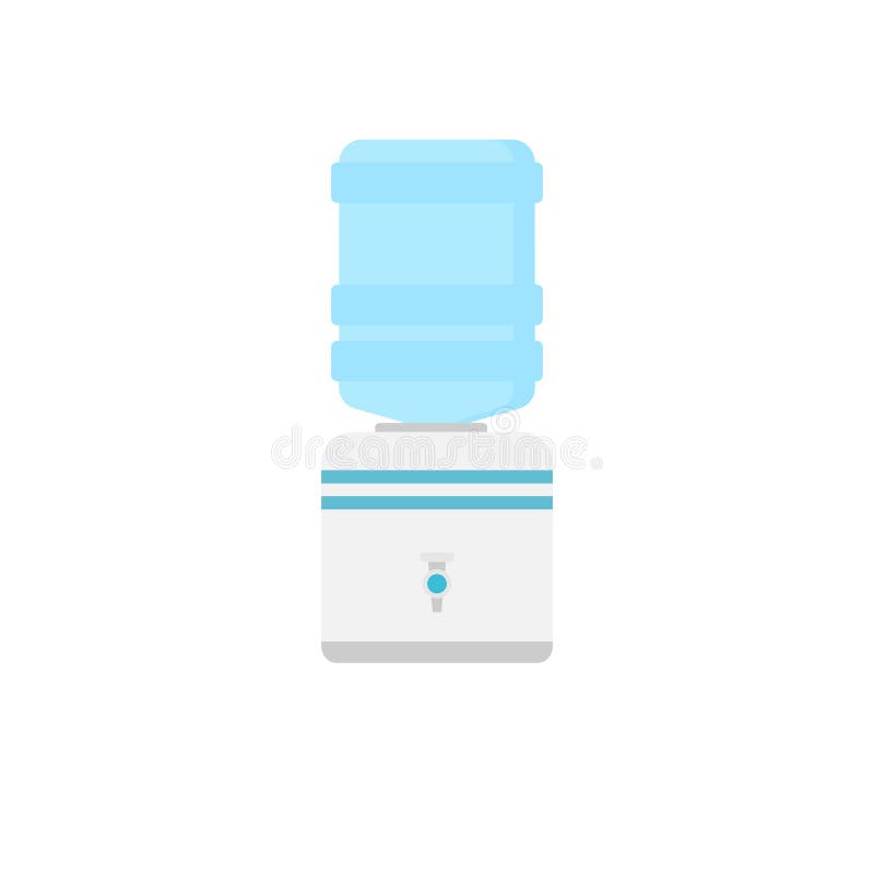 Water Dispenser Flat Design Vector Illustration. Desktop Water Cooler Vector Illustration in ...