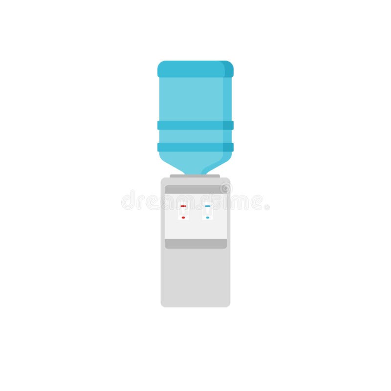 Water Dispenser Flat Design Vector Illustration. Desktop Water Cooler ...