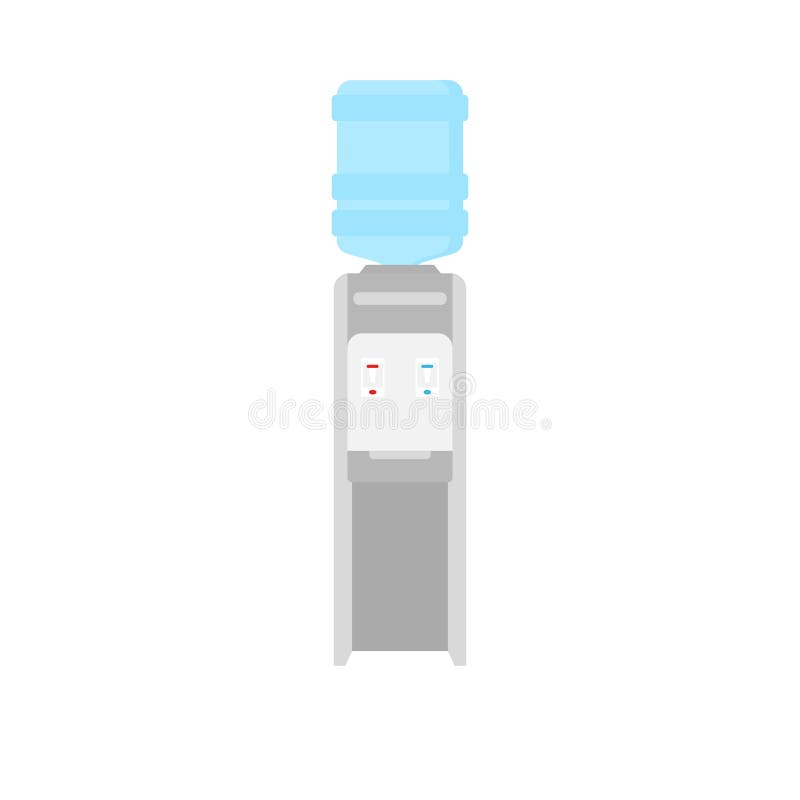 Water Dispenser Flat Design Vector Illustration. Desktop Water Cooler Vector Illustration in ...