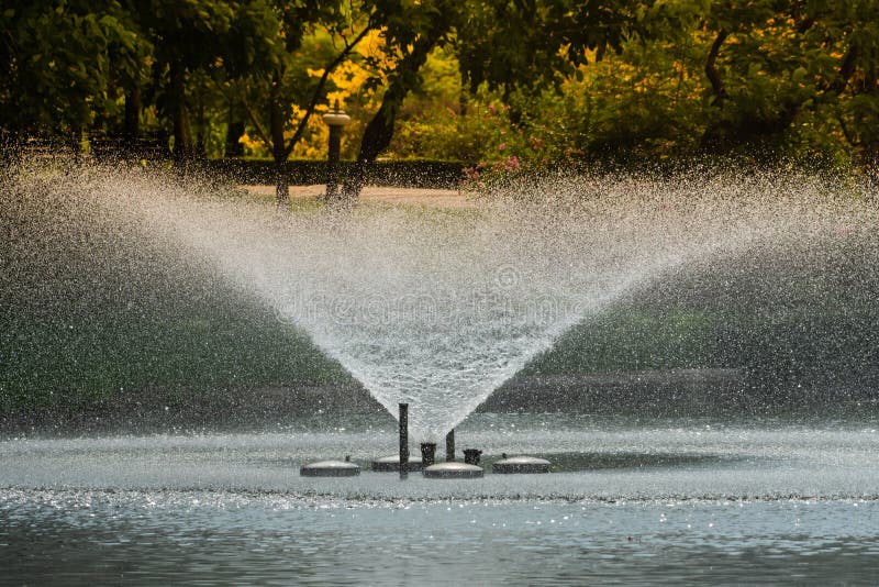 Water Distribution Pattern by Waste Water Treatment Machine Stock Image ...