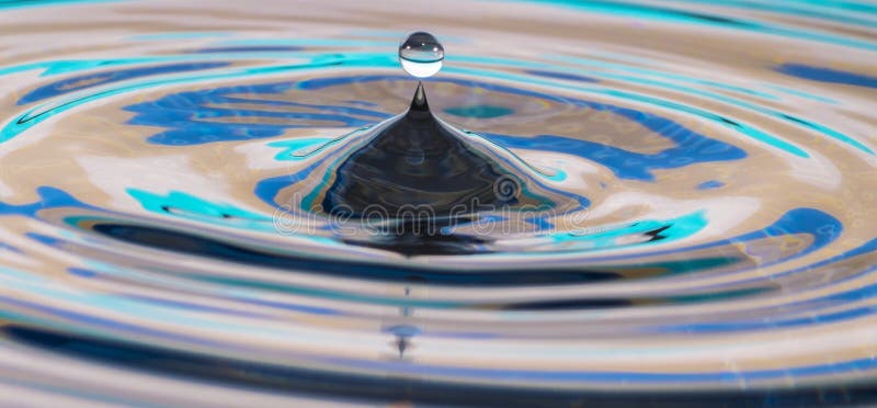 Water Dop with Turquoise Blue Reflection Stock Image - Image of drop ...