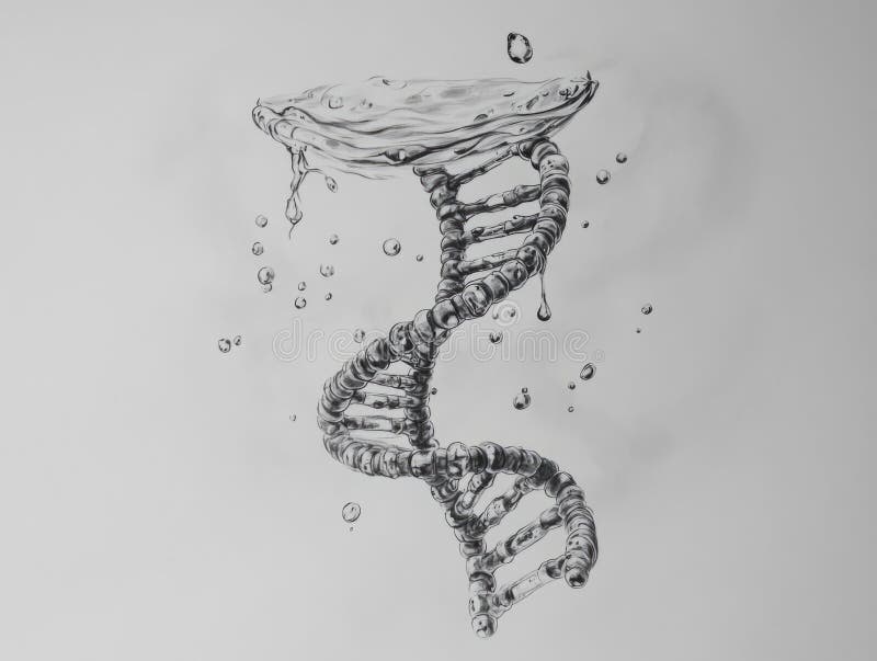 Water Double Helix Drawing stock illustration. Illustration of science ...