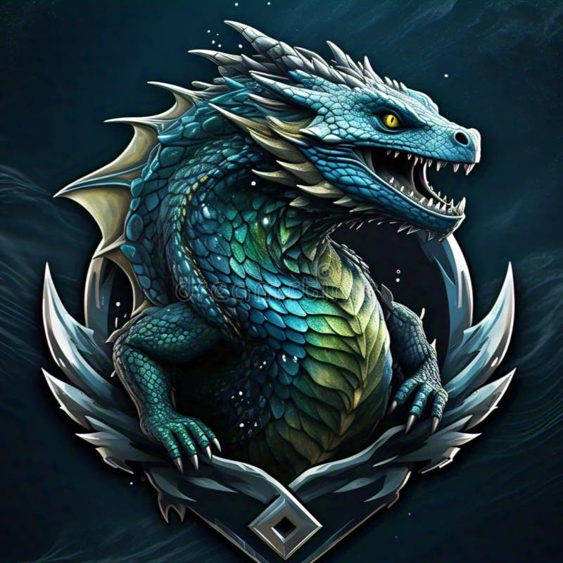 Water Dragon Logo stock illustration. Illustration of monster - 360575550