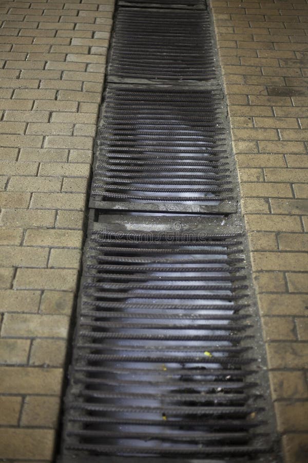 Water Drain. Water Grate on the Floor Stock Photo - Image of flooring ...