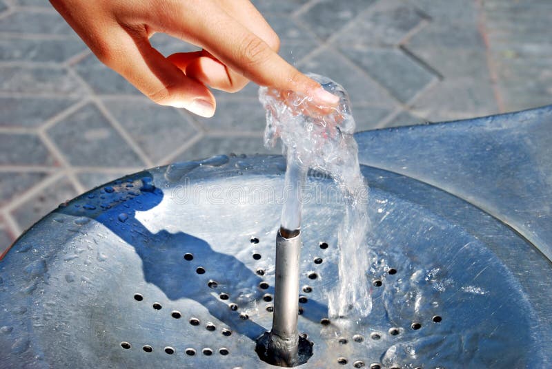 Water drinking fountain stock image. Image of hand, potable - 8162957