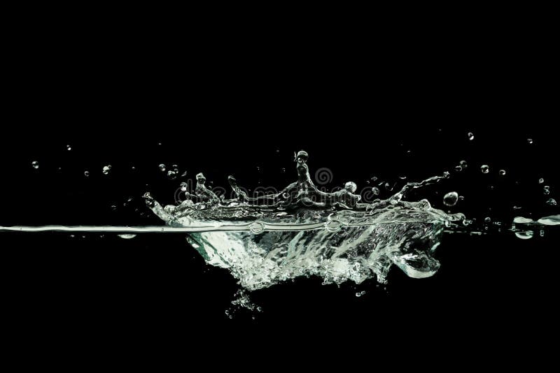Water Wave Splash Isolated Black Background Stock Image - Image of ...
