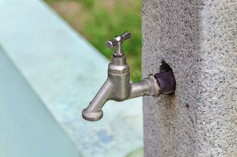 Water Drip from Water Tap in Park Stock Image - Image of close, metal ...