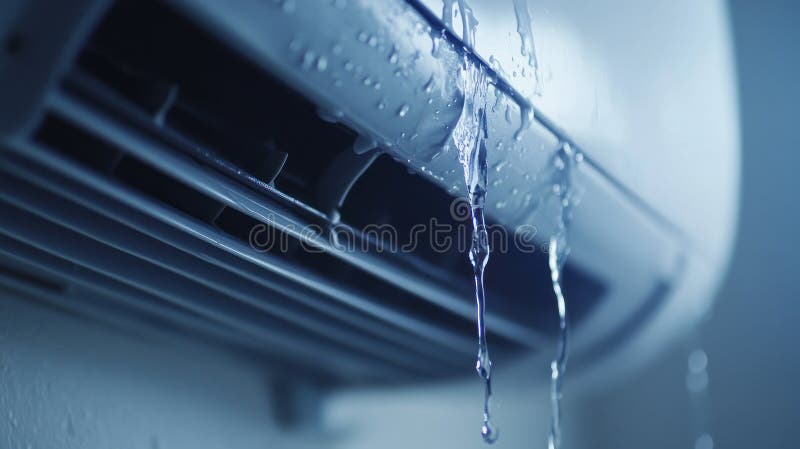 Water Dripping from Air Conditioner Unit. HVAC and Maintenance Concept ...
