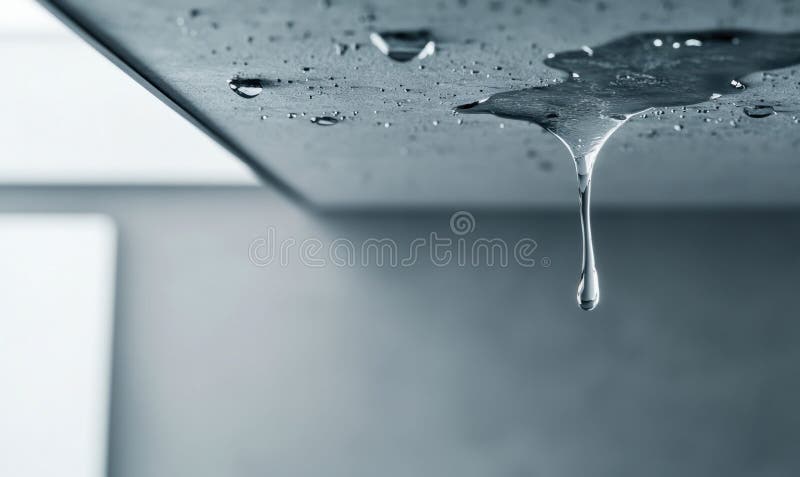 Water Dripping from Ceiling with Visible Stain Stock Illustration ...