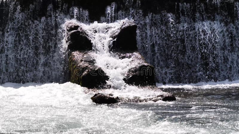 Water Dripping Down in Slow Motion from a Small Waterfall Stock Video ...