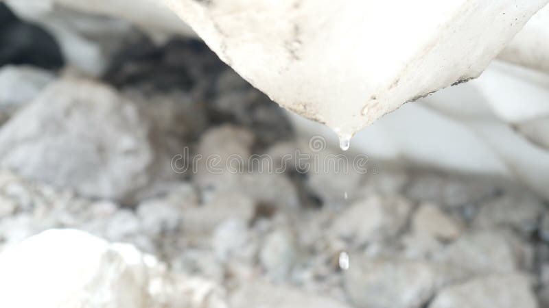 Water Dripping Off Melting Ice Climate Change Close Up Stock Footage ...