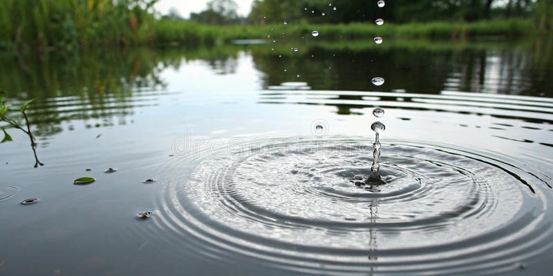 Water Dripping in Pond stock illustration. Illustration of pond - 366404072